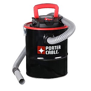 Porter-Cable 4 Gallon Ash Vacuum, 4 Peak HP Ash Vac with Powerful Suction for Fireplaces, Wood Burning Stoves, Bonfire Pits, and Pellet Stoves-PCX-18184 , Black