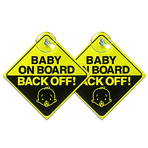 2 PCS Baby On Board Stickers for Cars, Baby on Board Car Signs Safety Warning Stickers Reflection Waterproof Stickers for Window Cling (5×5 Inch)