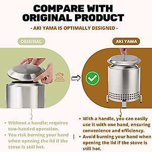 FirePit Lid for Solo Stove Mesa, Mesa XL. Tabletop Firepit Lid Keeps Out Leaves, Water, rain. Stainless Steel Handle Prevents Hand Burns Thickness 1mm, Heavy, Resistant to Sliding (Mesa XL+Campfire)