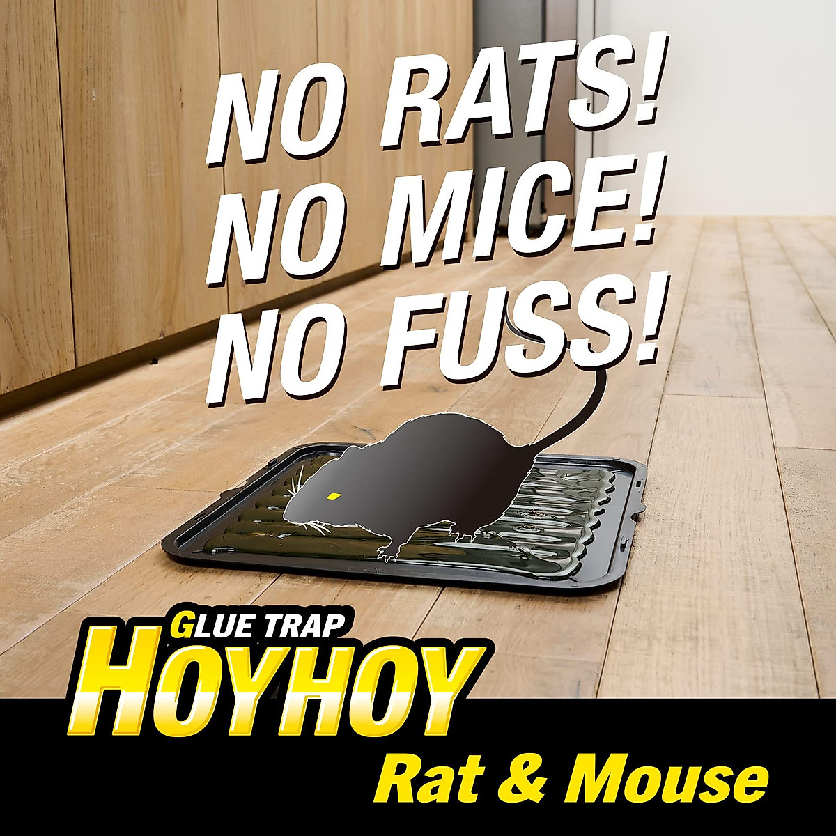HOY HOY Rat & Mouse Jumbo Size Glue Trap 6 Traps [3-Pack] - Heavy-Duty Professional Strength Ready-to-Use Rodent Pest Control, Great for Home with Kids & Pets Indoor Household Pests