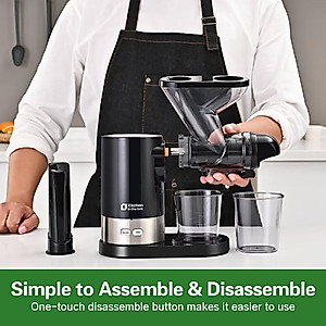 Kitchen in the box Juicer Machines, Small Cold Press Juicer for Single Serve, Slow Masticating Juicer Machine Vegetable and Fruit for Everyday Use, Quiet DC Motor, BPA-Free (Black)