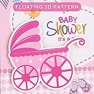 Gift Bags for Baby Shower - 2 Pack Glittery Baby Bags for Girls and Boys with Satin Ribbon Handles, Middle Size Baby Gift Bags with Lovely Pattern for Baby Shower, Guests, Favor Gifts and More (8.7’’x10.2’’x4.7’’, 1 Pack for Boy and 1 Pack for Girl)