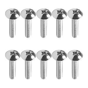 MroMax 10Pcs M6 x 30mm Truss Head Phillips Machine Screw, 304 Stainless Steel (A2-70), Fully Thread, Metric Silver Gray Truss Cross Head Screws Bolts for Home Small Appliance Electronic Instrument
