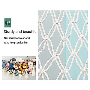 Stuffed Animal Toy Storage Hammock, BetterJonny Toy Hammock Macrame Stuff Animal Storage Corner Hanging Net Holder with Hanging Hardware for Plush Toys Kids Bedroom Décor 55 inch