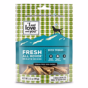 I and love and you Fresh all Rover Breath Bones - Sweet Potato - Dental Health Support, Grain Free, Filler Free, 5pk Size Small