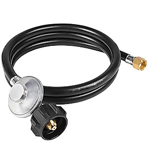SHINESTAR 5FT Propane Hose with Regulator for Portable Propane Grill, Blackstone 28''/36'' Griddle, Weber Grill, Fire Pit and More, Low Pressure