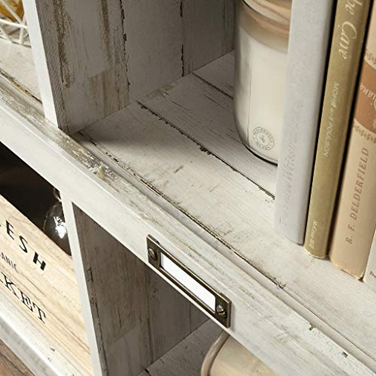 Sauder Barrister Lane Bookcase, L: 53.15" x W: 12.13" x H: 47.52", White Plank finish
