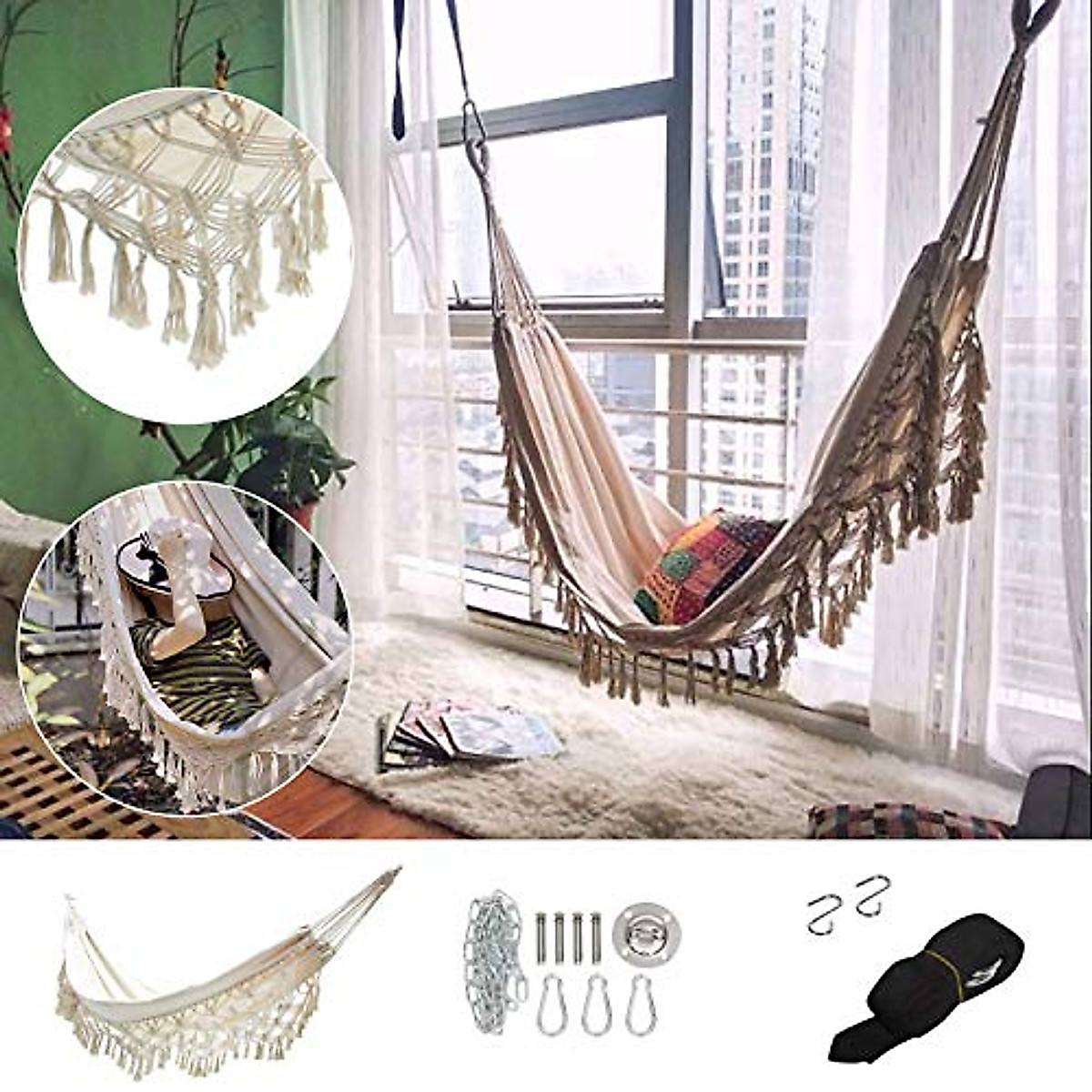 Tassel Swing Courtyard Leisure Chair Garden Canvas Beach Womens Summer Shirt White
