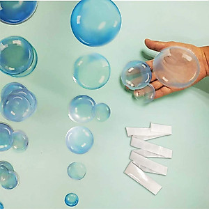 Blue Bubble Gadget Cutout Mural Sticker Background Home Decor Party Decoration for Ocean Coral Reef Mermaid Under The Sea Poolside Home Bath Kid's Bedroom Playroom Wedding Birthday Party Baby Shower