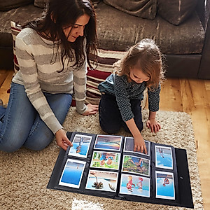 RECUTMS Photo Album 4x6 600 Photos Black Pages Large Capacity Leather Cover Wedding Family Photo Albums Holds 600 Horizontal and Vertical Photos (Black)