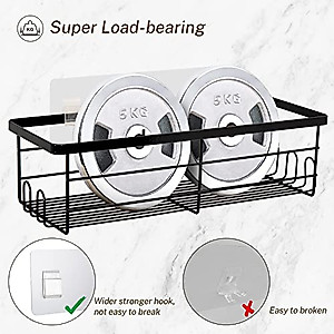 Shower Caddy Bathroom Organizer Wall Mount Shower Shelves with Hooks No Drilling Self-Adhesive Shower basket Rack With Soap Dish for Bathroom Shampoo Holder Kitchen Spice Holder Storage 4 Pack