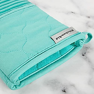 KitchenAid Onion Quilt KT OM PH Kitchen Towel, Oven Mitt & Potholder Set, Aqua Sky