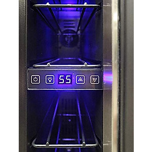 Vinotemp 7 Bottle Built-in Style Wine Cooler with Stainless Steel Door Trim and Dual Pane Glass