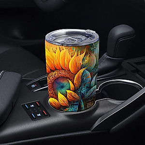 ATHAND Sunflower Gifts for Women,Sunflower Water Bottle,Sunflower Tumbler,Sunflower Cup,Sunflower Mug- 20 Oz Insulated Tumblers with Lid - Inspirational Gift for Women,Girls