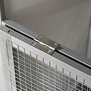 PawHut 60" Wooden Outdoor Bird Cage for Finches, Parakeet, Large Bird Cage with Removable Bottom Tray 4 Perch, Light Gray