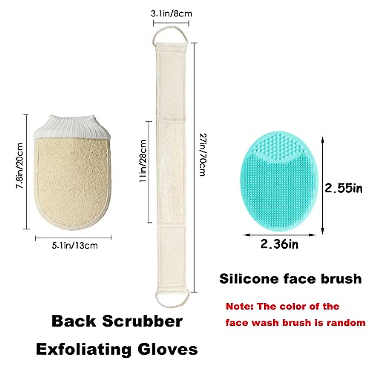 Spclsim Loofah Bath Sponge Shower Loofah Sponge Body Scrubber Exfoliator for Women and Men Exfoliating Luffa Bath Sponge for Body & Back, Back Scrubber for Shower