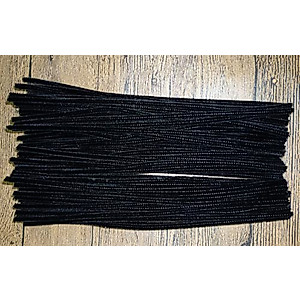 Black Pipe Cleaners 200 Pieces Chenille Stems for DIY Art Decorations Creative Craft (6 mm x 12 Inch)