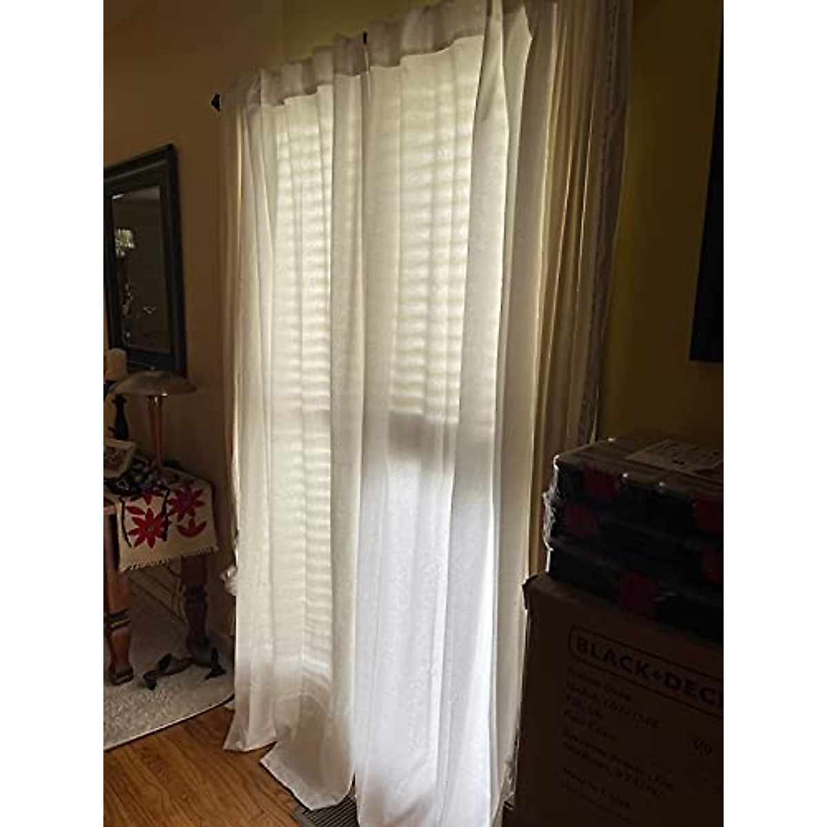 96 inch Curtains,White Cotton Curtains,White Curtains, Curtains & Drapes,Drapes,Farmhouse Curtains for Living room,Tab Top Curtains,Curtains Tab Top,Living room Curtains,White Curtains Long-50x96
