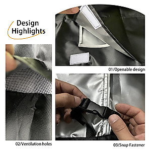 Aaaspark Garden Hose Reel Cover, Hose Cart Protector, Water, Dust and Sun Protection Cover for Freestanding Portable Hose Reels, 25.9" x 24.8" x 34.6", Black