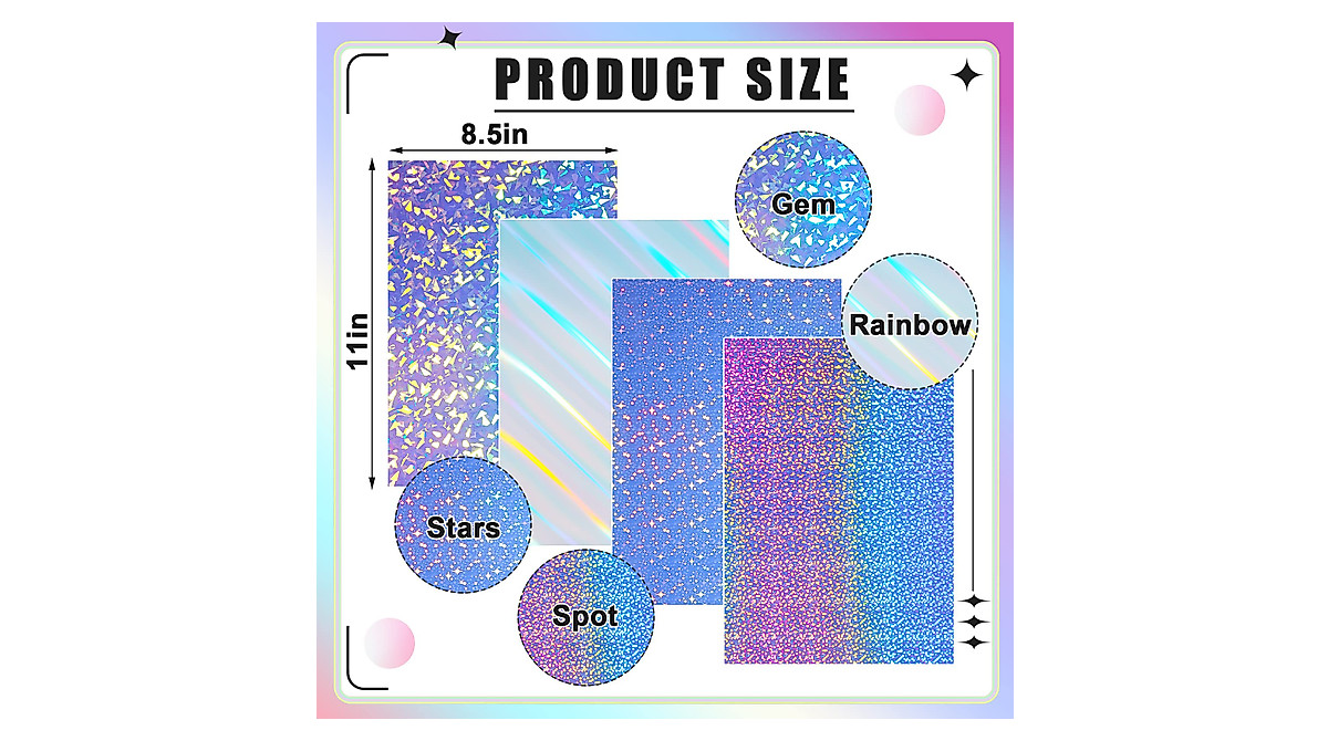 Printable Holographic Sticker Paper - 60 Sheets
