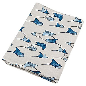 Oliver & Rain Organic Muslin Baby Boy Swaddle Blankets 4 Pack Receiving Blanket Whaleshark and Stingray Print, Dark Blue Dash Stripe and Solid White