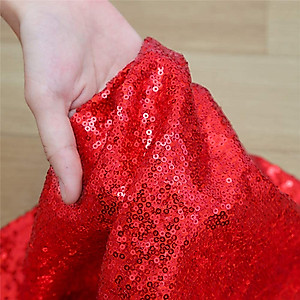 B-COOL Tree Skirts 48inches Red Christmas Sequin Tree Skirt Embroidered Tree Carpets Glitter Tree Mats Chrismas Tree Cover Round Red