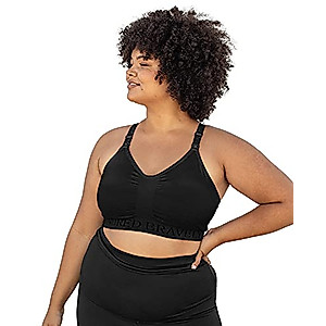 Sublime Hands Free Busty Sports Pumping & Nursing Bra | Patented All-in-One Pumping Bra for F,G,H,I Cups (Black, 2X-Busty)