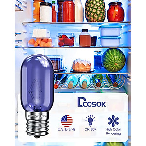 Premium 297048600 241552802 Refrigerator Light Bulb Replacement for T8 40W Freezer Fridge Light Bulb Compatible with Whirlpool KitchenAid Electrolx Kenmore Frigidaire -10 Years Warranty 2PCS