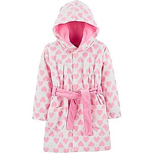Simple Joys by Carter's Baby Girls' Hooded Sleeper Robe, Pink Hearts, 12-24 Months