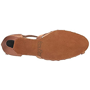 Very Fine Womens Dance Shoe Gabriella Bachata Swing Salsa Latin Ballroom Brown Satin 2.5" Heel US 10 M