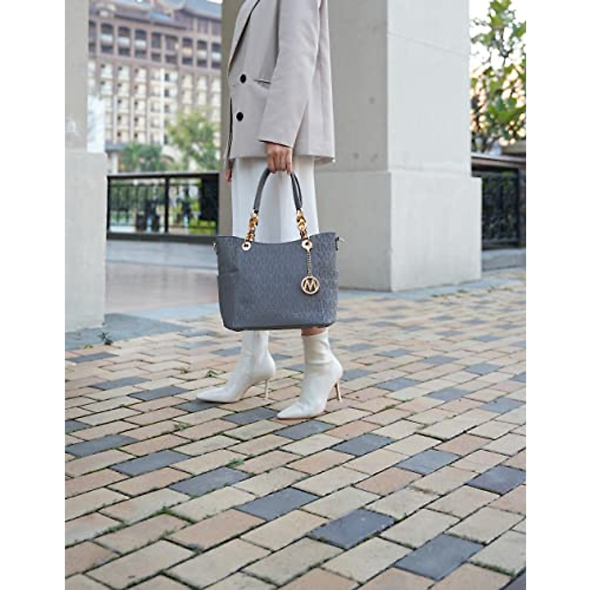 MKF Collection Shoulder Bag for Women, PU Leather Pocketbook Top-Handle Crossbody Purse Tote Satchel Handbag Mustard