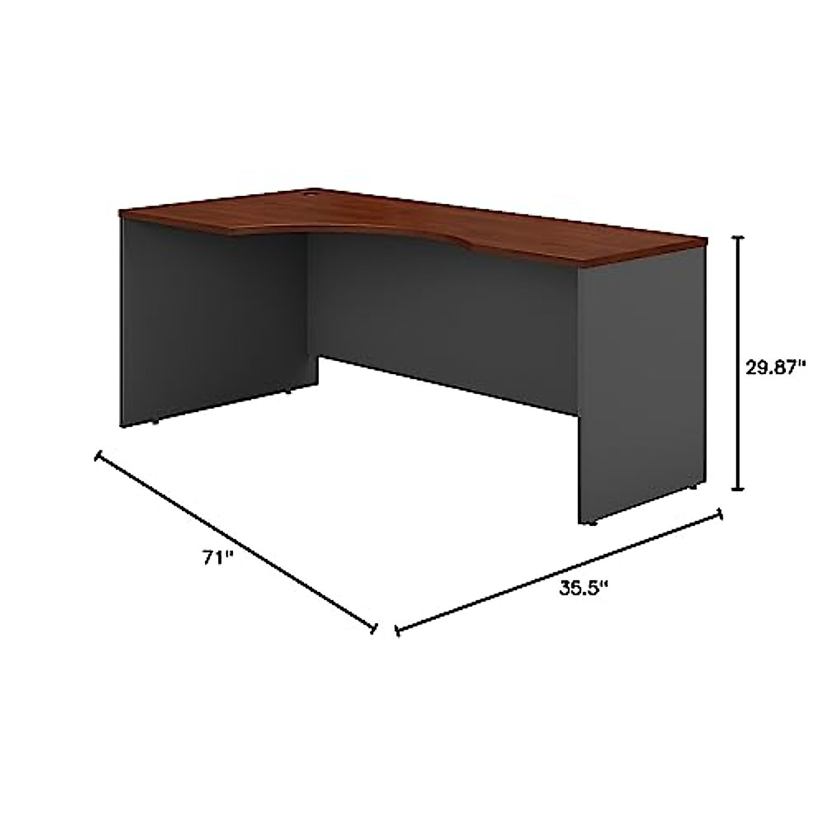 Bush Business Furniture Series C Left Handed Corner Desk, 72W, Hansen Cherry