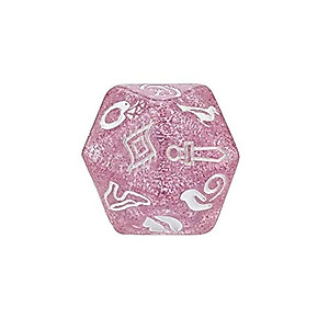 KAKDA,7Pcs Dice Party Story Cubes for Game Story Time Dice Polyhedral Multi Sided Acrylic Dice Set #2P08 - (Color: Pink)