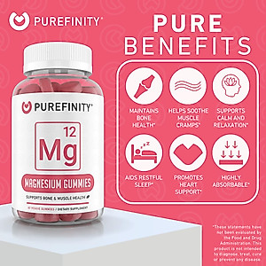 Magnesium Citrate Gummies 600 mg for Adults – High Absorption Supplement for Cramps, Muscle Recovery, Sleep, Bone, and Energy Support – Non-GMO, Allergen Free – 60 Vegan Gummies