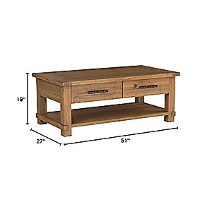 Amazon Brand – Stone & Beam Ferndale Rustic Coffee Table, 51"W, Sandstone