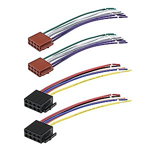 2 Set 16 Pin to ISO Adapter Cable Socket Car Stereo Radio CD Player Receiver Replacement Wire Harness Cable Compatible with VW Peugeot Citroen 308 Sega RD9