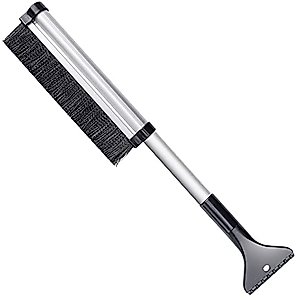 Extendable 24 Inch Snow Brush and Ice Scraper for Cars Trucks Vans and SUVs, Retracts from 24" to 17" for Easy Storage