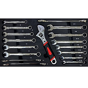 Tool Set and Mechanic Tool Set Box with Handle and 3-Drawer Heavy Duty Metal Box - 339 Piece Tool Kits for Adults Mechanics Workshop Maintenance and Repair Projects - Red