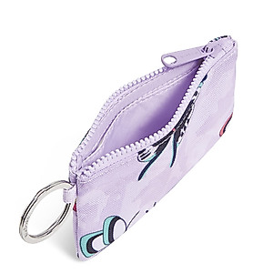 Vera Bradley Women's Recycled Lighten Up Reactive Zip ID Case Wallet, Lavender Butterflies, One Size