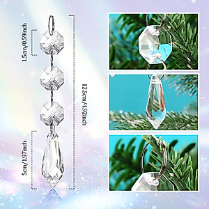 Nuogo 100 Pcs Crystals Beads Hanging Crystals Chandelier Crystals Clear Crystal Garland Strands Crystal Hanging Decor Clear
