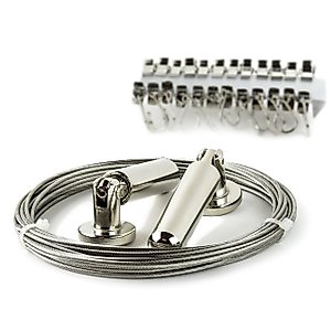 Wallniture Curtain Rod Set for Tapestry, Kids Crafts, Wall Decor Picture Hanging Kit with 24 Metal Clips