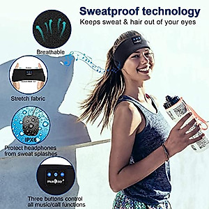 Sleep Headphones Bluetooth Headband Wireless Music Headband Headphones, Sports Sleeping Headband Headphones with Ultra-Thin HD Stereo Speakers Perfect for Side Sleepers Insomnia Workout, Jogging,Yoga
