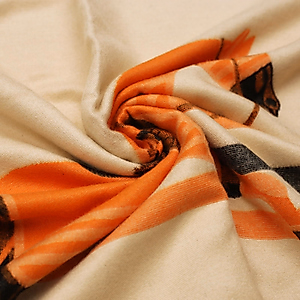 EXTREE Fashion Design Tie Scarfs for Women - Winter Warm Small Plaid Pointed Wool Scarf