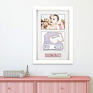 Malden International Designs 8280-46 Baby Memories Baby Memoto Shadowbox Picture Frame, 4x6, White