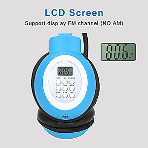 Portable Digital Personal FM Radio Headphones Ear Muffs with Antenna, 2 AA Batteries Powered LCD Display Wireless Headset with Build in Radio for Walking, Jogging and Daily Works