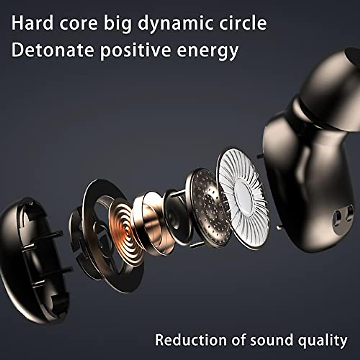 Wireless Bluetooth 5.0 Headset Touch Control- Bluetooth Headset Intelligent Noise Reduction Hd Call -Waterproof,Rich- and Full Bass,Long Standby Time,Compatible with iOS&Android for Sports Gym