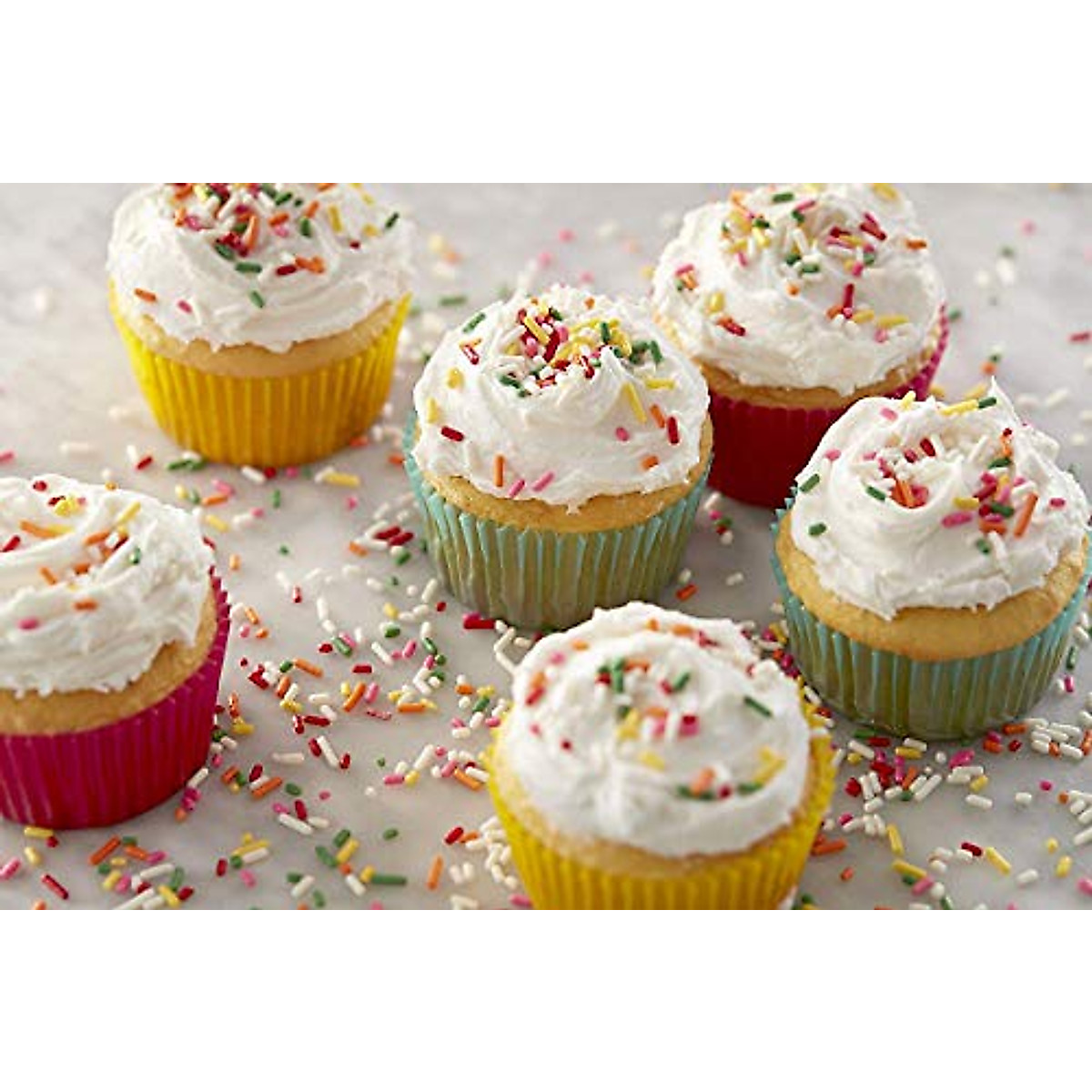 Gifbera Colored Mini Cupcake Liners Vibrant Muffin Baking Cups 400-Count