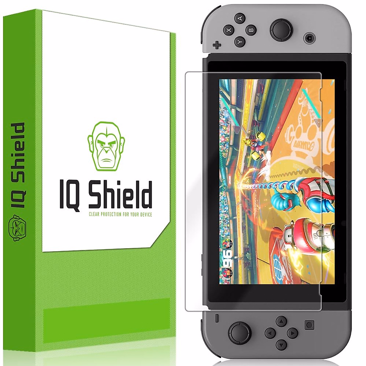 IQShield Screen Protector Compatible with Nintendo Switch (Console) LiquidSkin Anti-Bubble Clear TPU Film [video game]