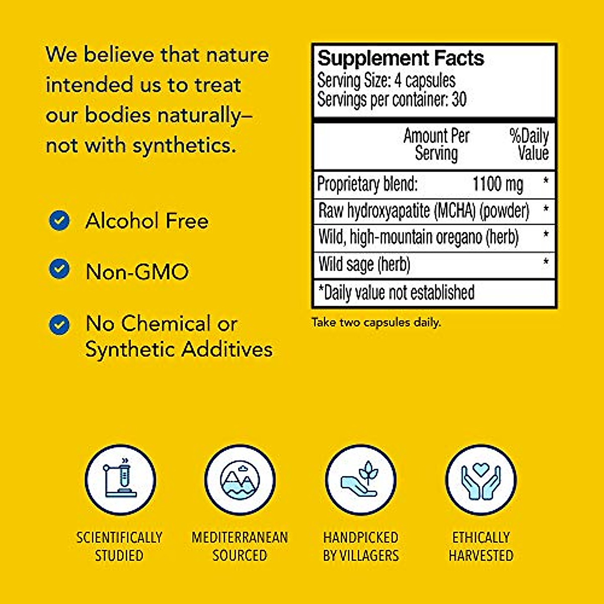 NORTH AMERICAN HERB & SPICE BoneActiv - 120 Capsules - Bone & Joint Support - MCHA, Sage, Rosemary, Oreganol P73 Oregano Oil - Non-GMO - 30 Servings