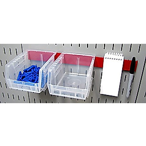 Wall Control Pegboard 14in Accessory Hanger Tool Holder Bracket Pegboard Accessory for Wall Control Pegboard and Slotted Tool Board – Red